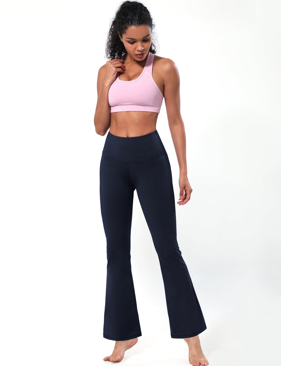 High Waist Bootcut Leggings navyblue_Gym – bubblelime