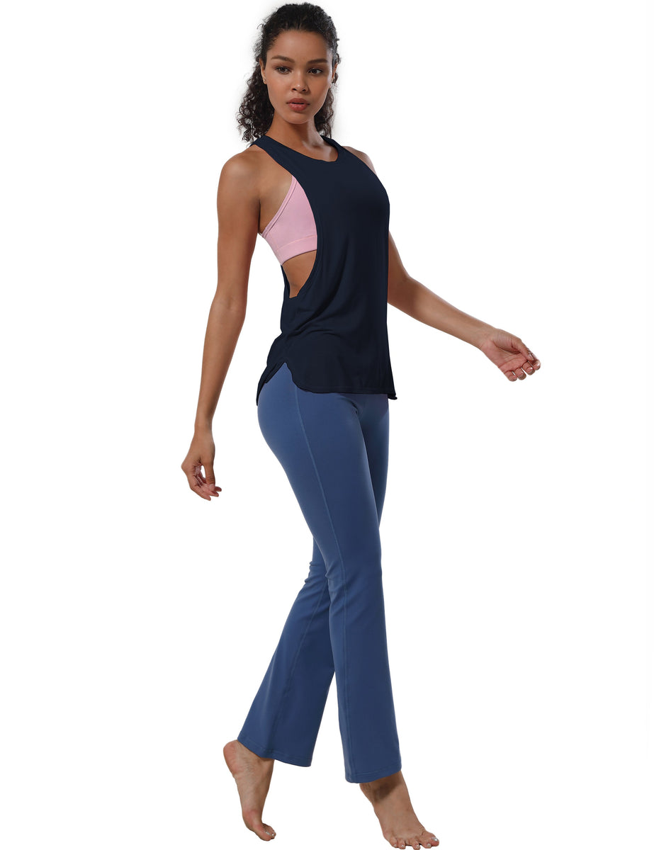Low Cut Loose Fit Tank Top darknavy_yogastudio – bubblelime
