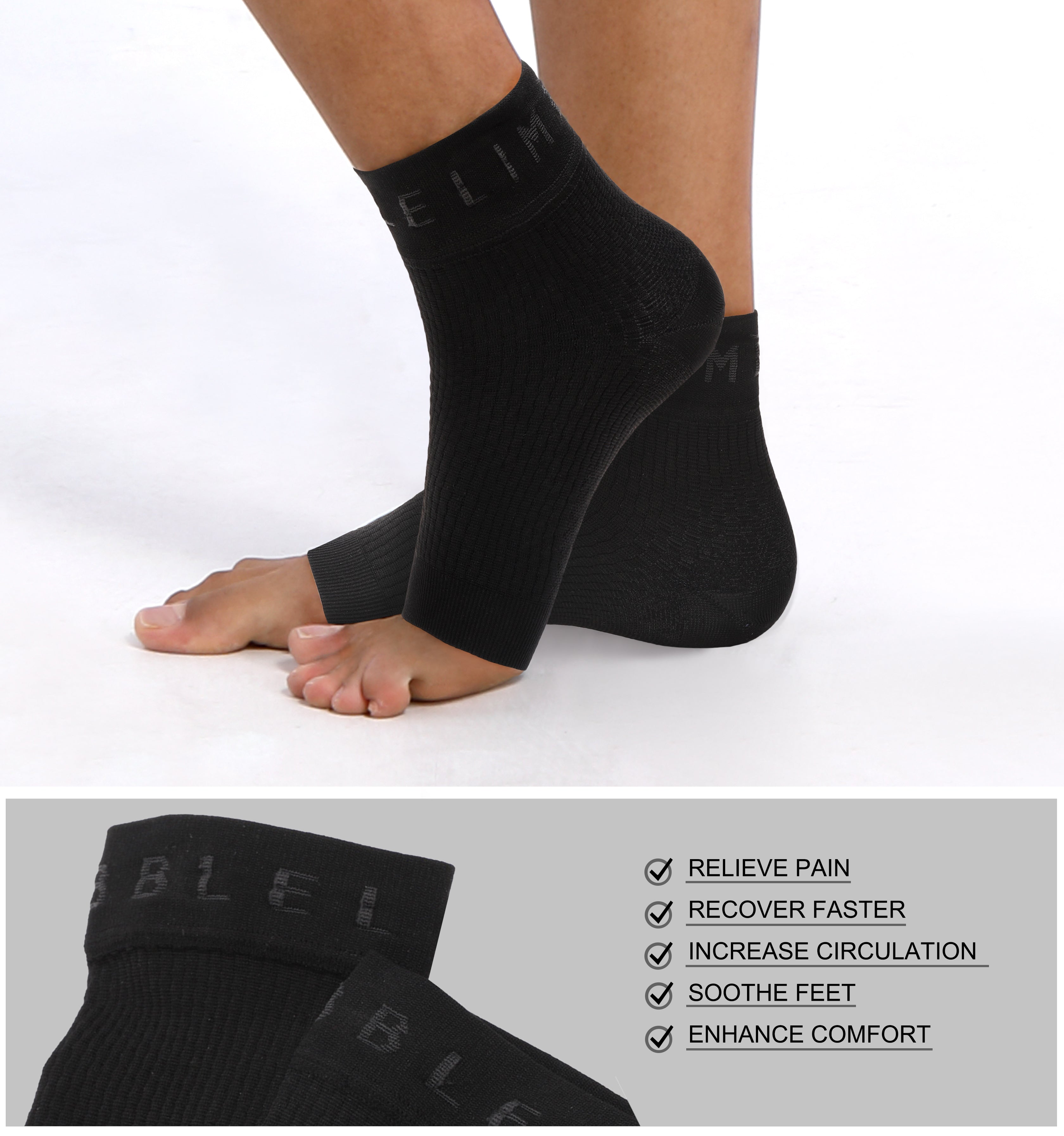BUBBLELIME 80N/20S Compression Arch Support Ankle Brace_Plus Size ...
