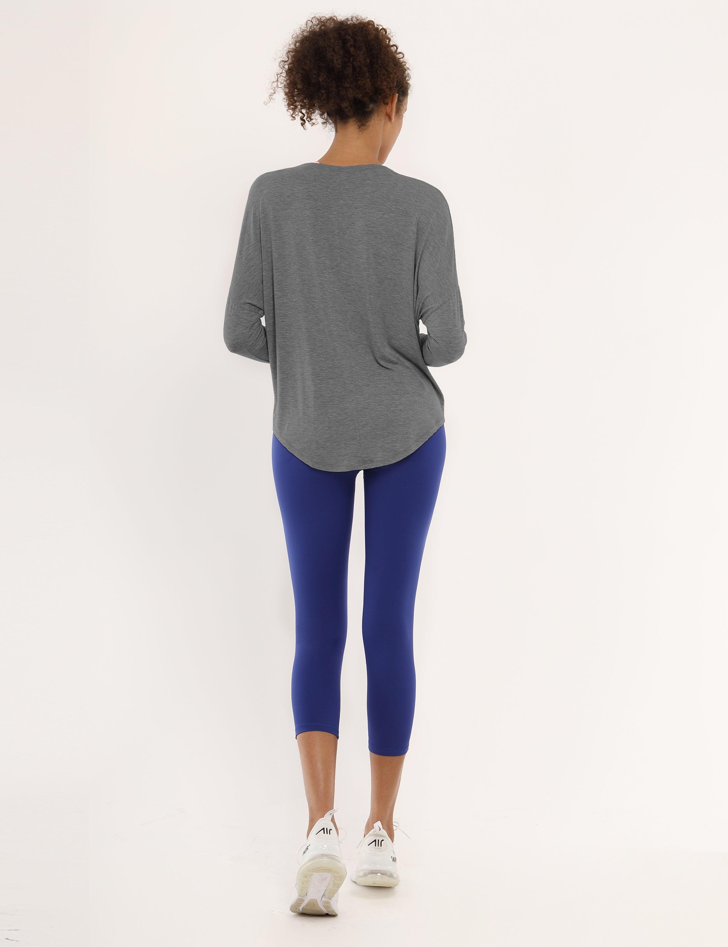 Gym Batwing Tunic Tops heathercharcoal_Gym – bubblelime