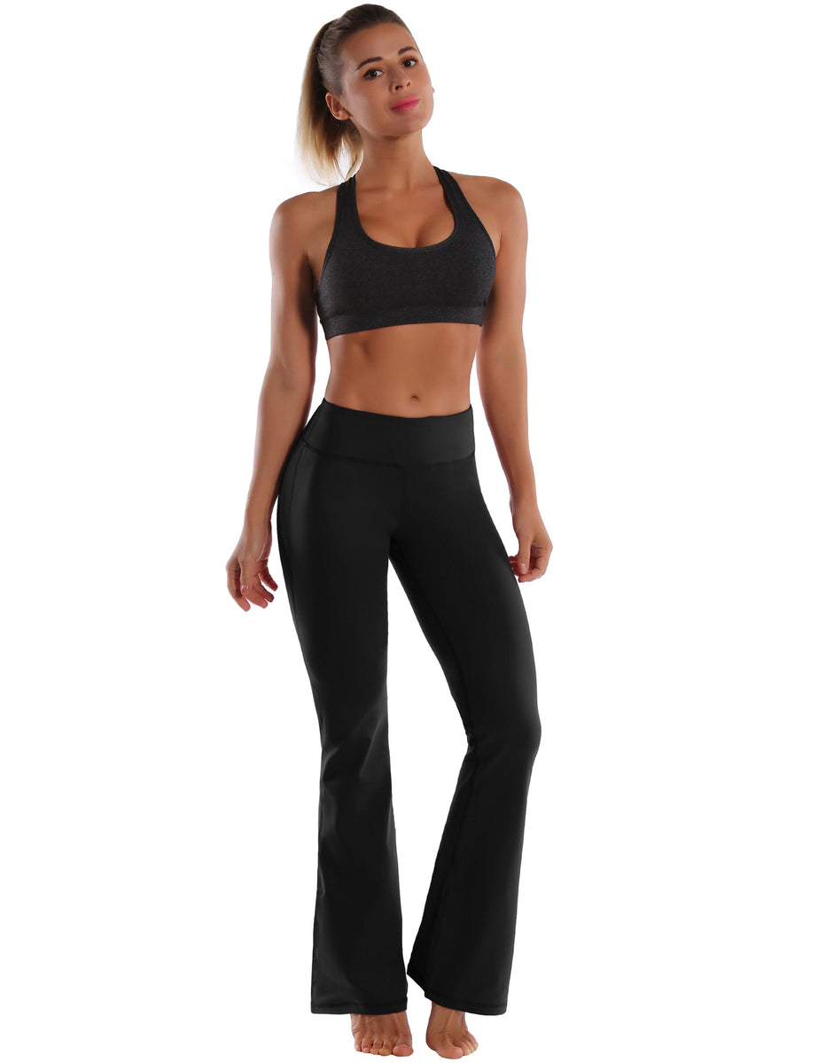 29" 31" 33" 35" Cotton Nylon Bootcut Leggings Black_Gym – bubblelime